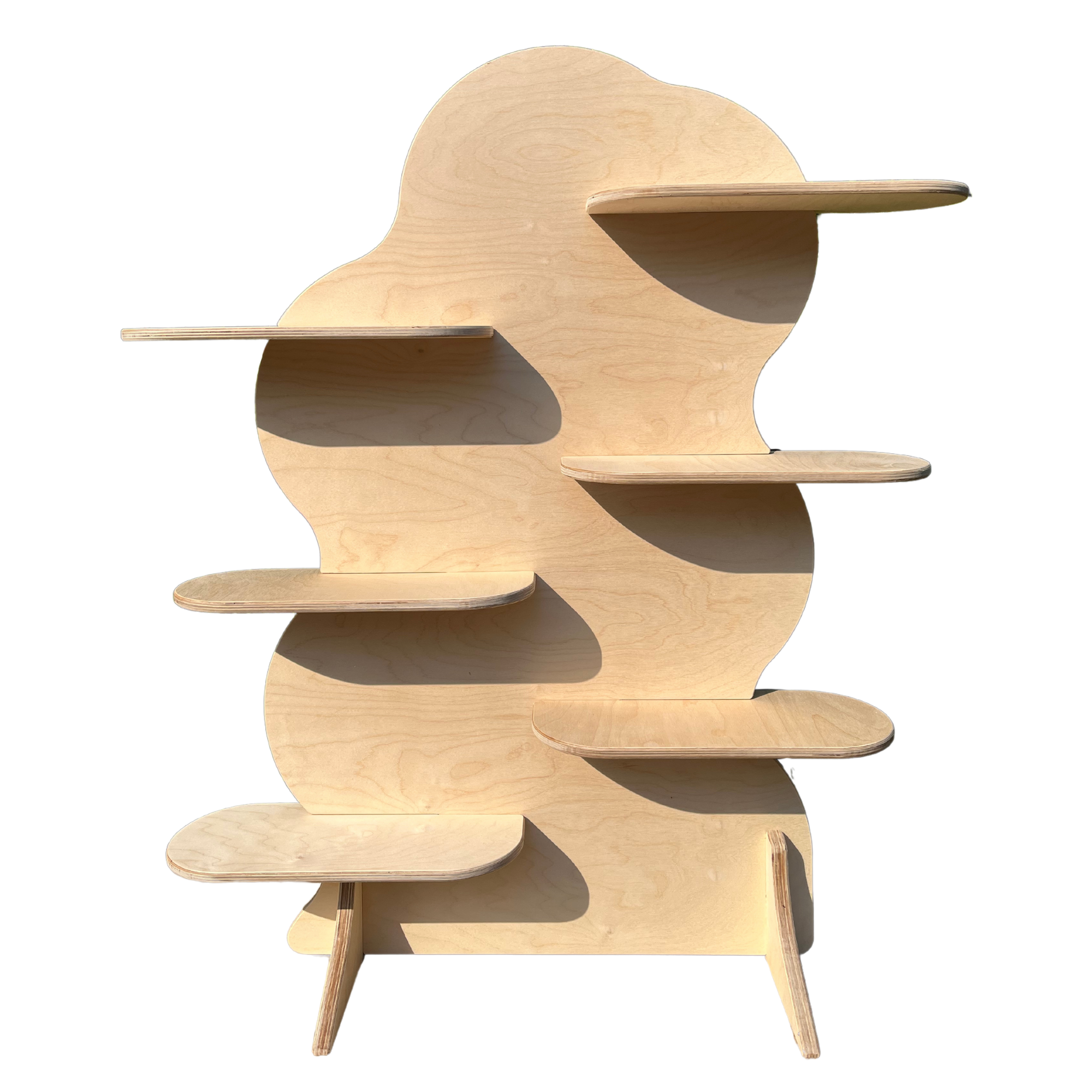 SUPERSIZE Asymmetrical Wavy Collapsible Wooden Display Stand