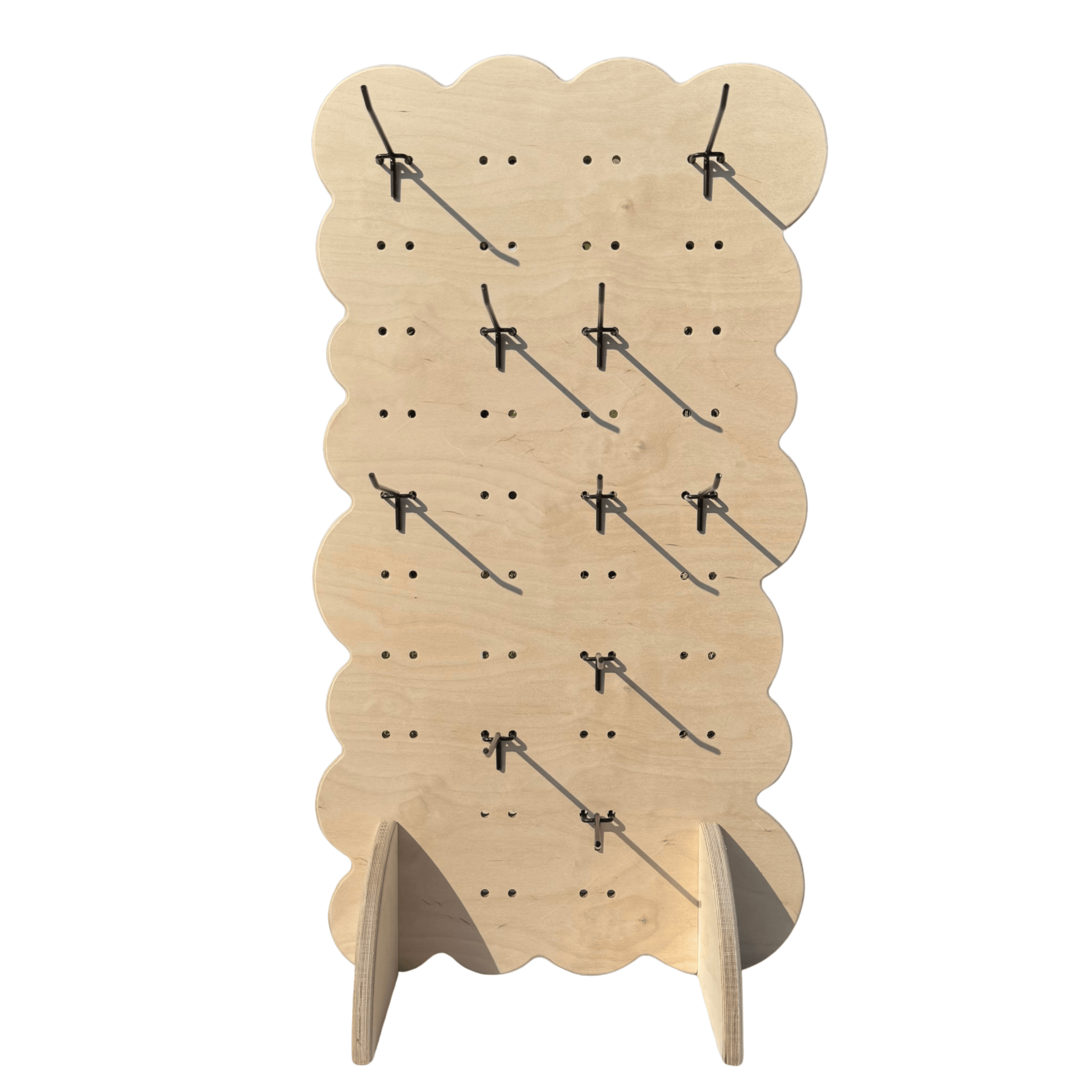 Biscuit Pegboard Display Stand + Metal Hooks