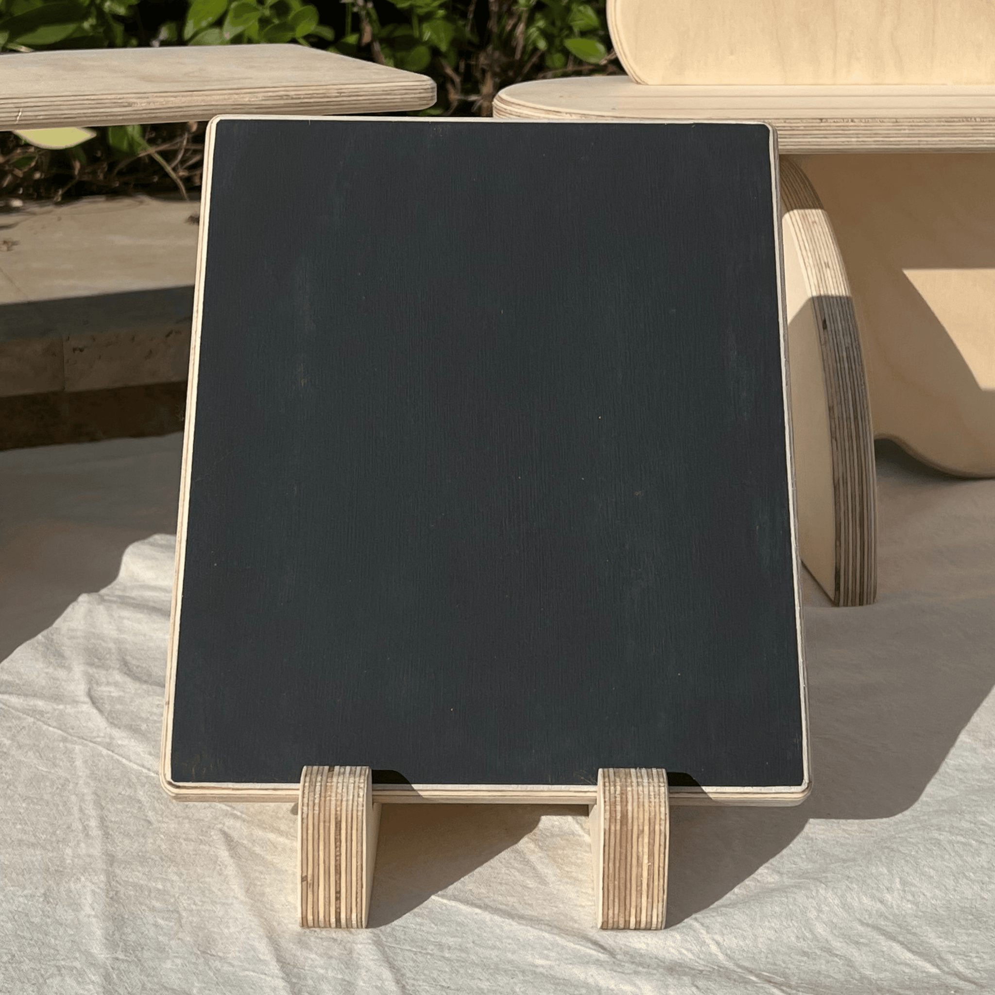 Tilted Wooden Chalkboard Sign for Tabletop